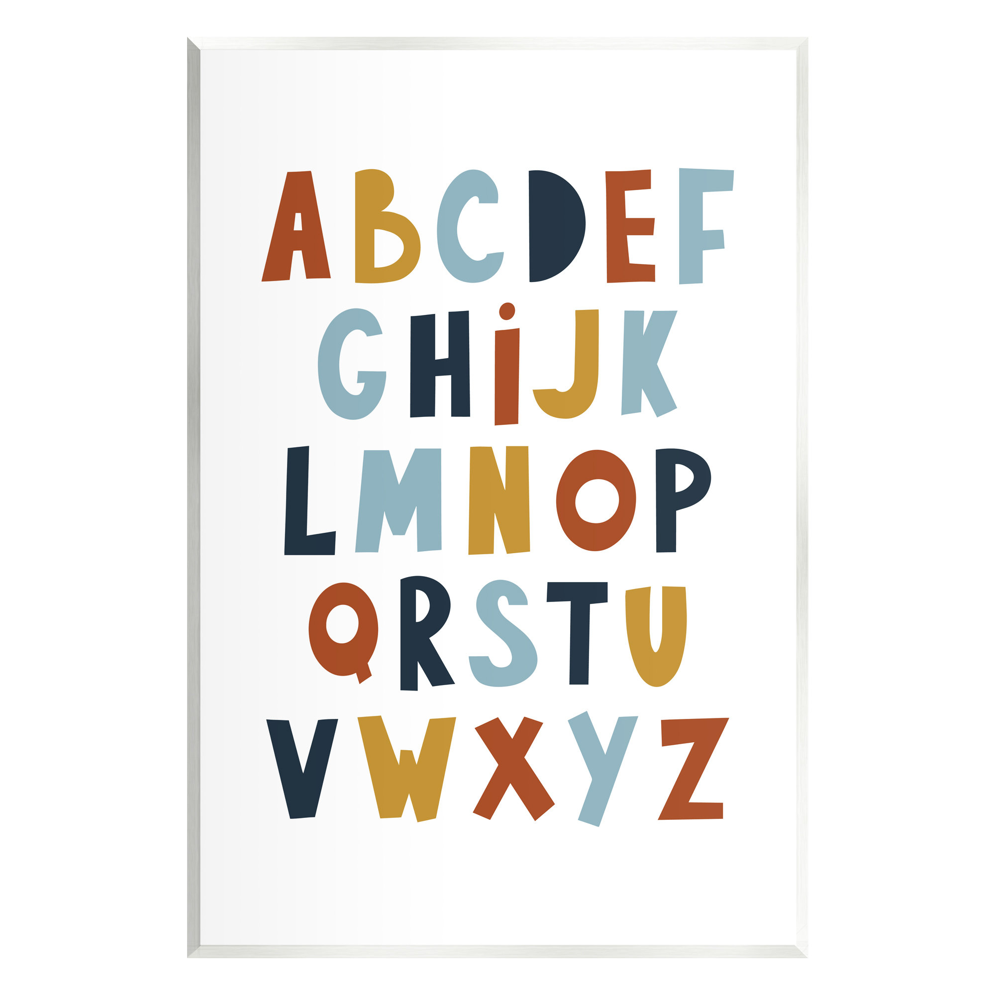 Stupell Industries Natural Tones Alphabet Wall Plaque Art by Alina ...