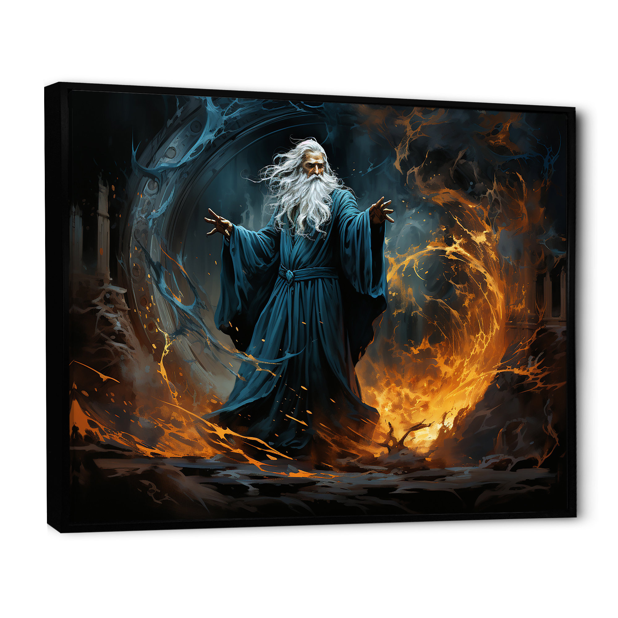 Design Art Mythical Wizard Azure Alchemy On Canvas Print | Wayfair