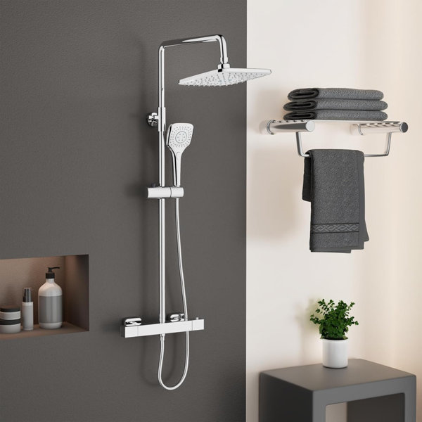 Belfry Bathroom Shower Mixer Set, Thermostatic Shower Set With 3 ...