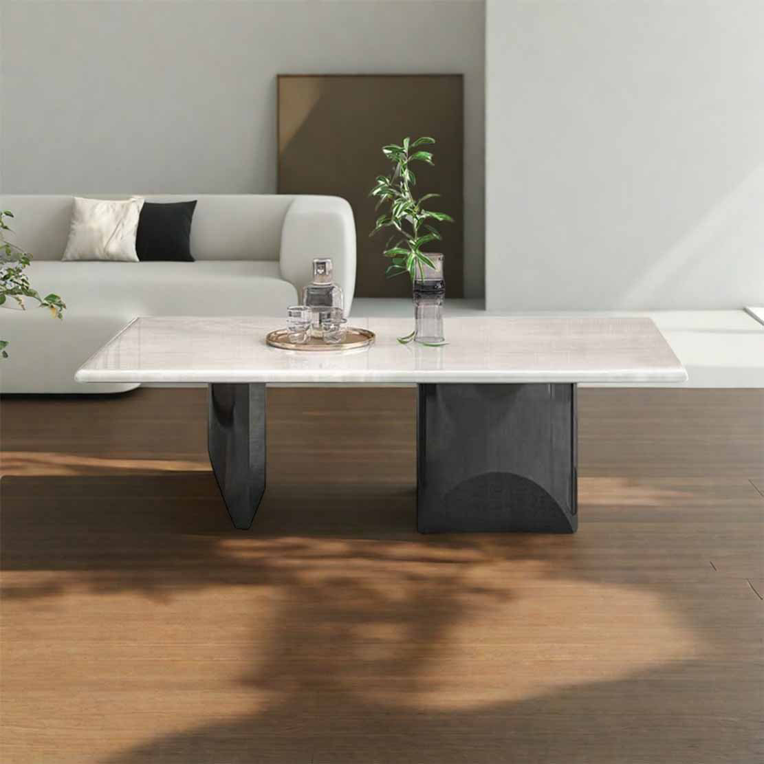 Wu's StylishVault Light luxury rectangular marble coffee table | Wayfair