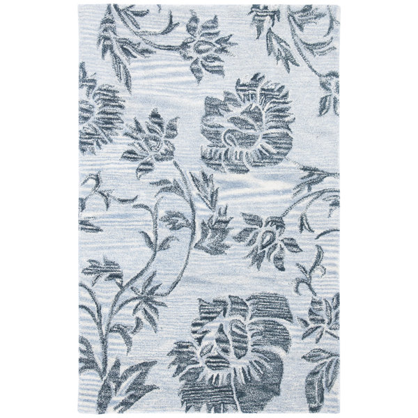 Red Barrel Studio® Soho Hand Tufted Wool And Viscose Floral Rug | Wayfair