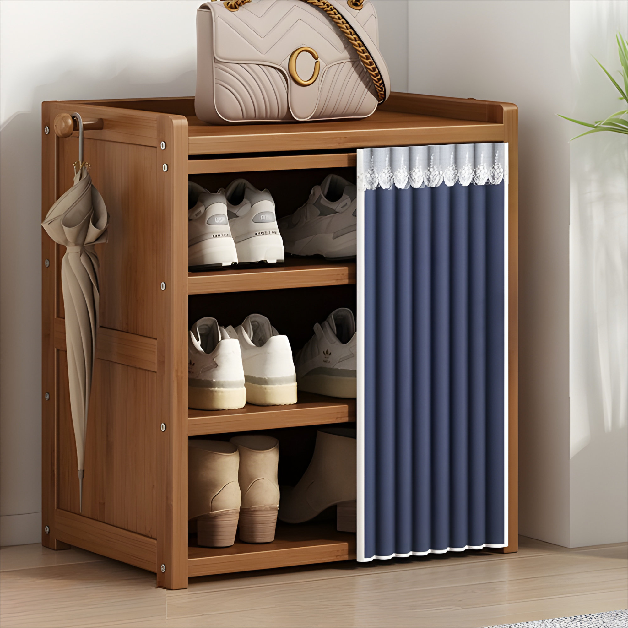 Hokku Designs Multi Layer Bamboo Shoe Rack For Household Use, Simple ...