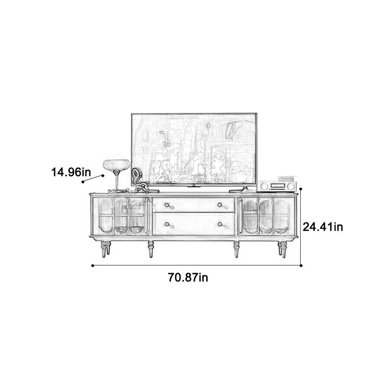 The Invincibles home Arch TV stand retro design | Wayfair