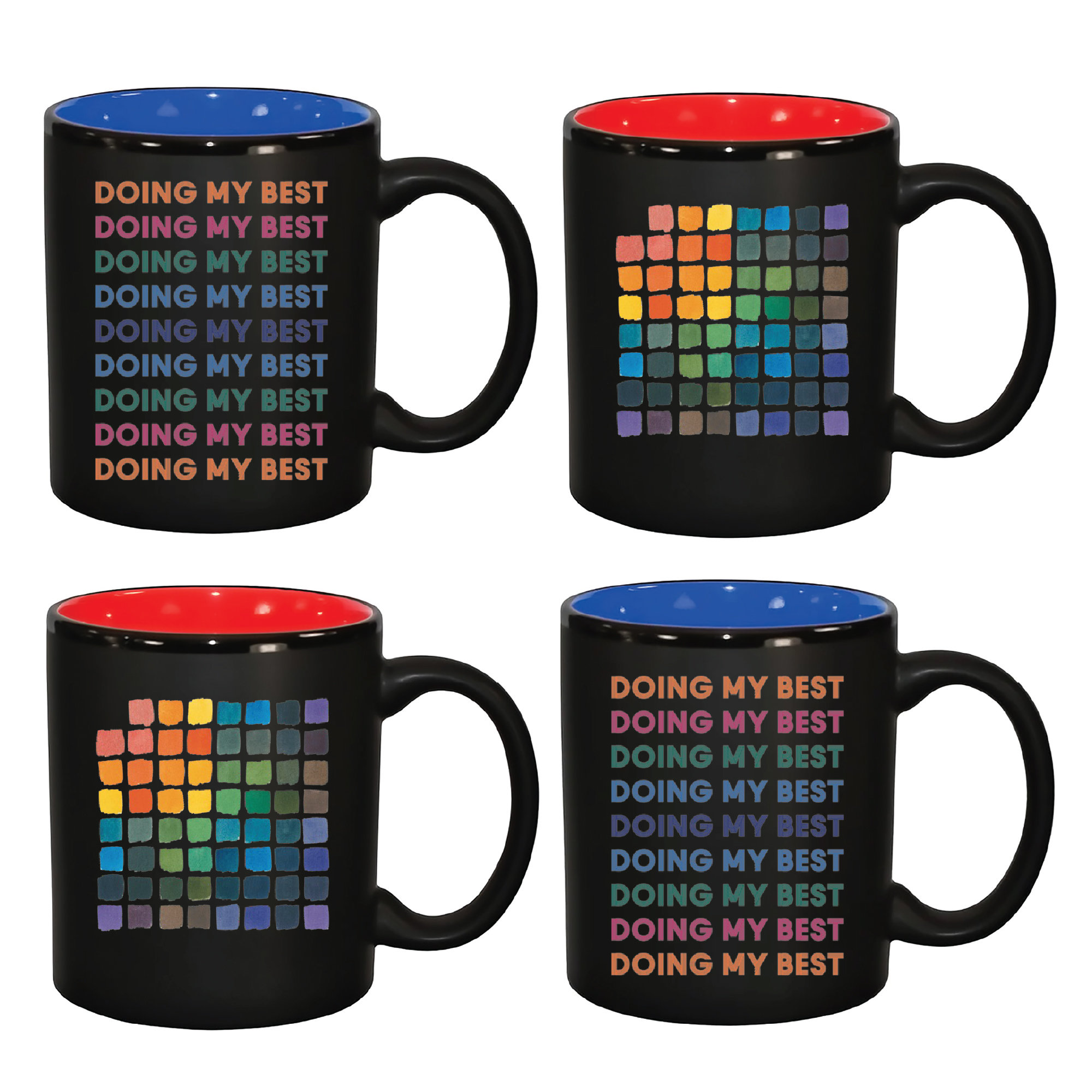 Hokku Designs Doing My Best 11 oz Tuxedo Mug 4 Piece Set | Wayfair