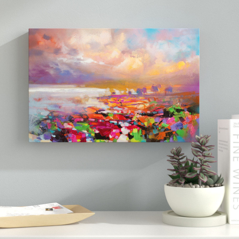 Ebern Designs Solidify III Painting Print on Wrapped Canvas | Wayfair