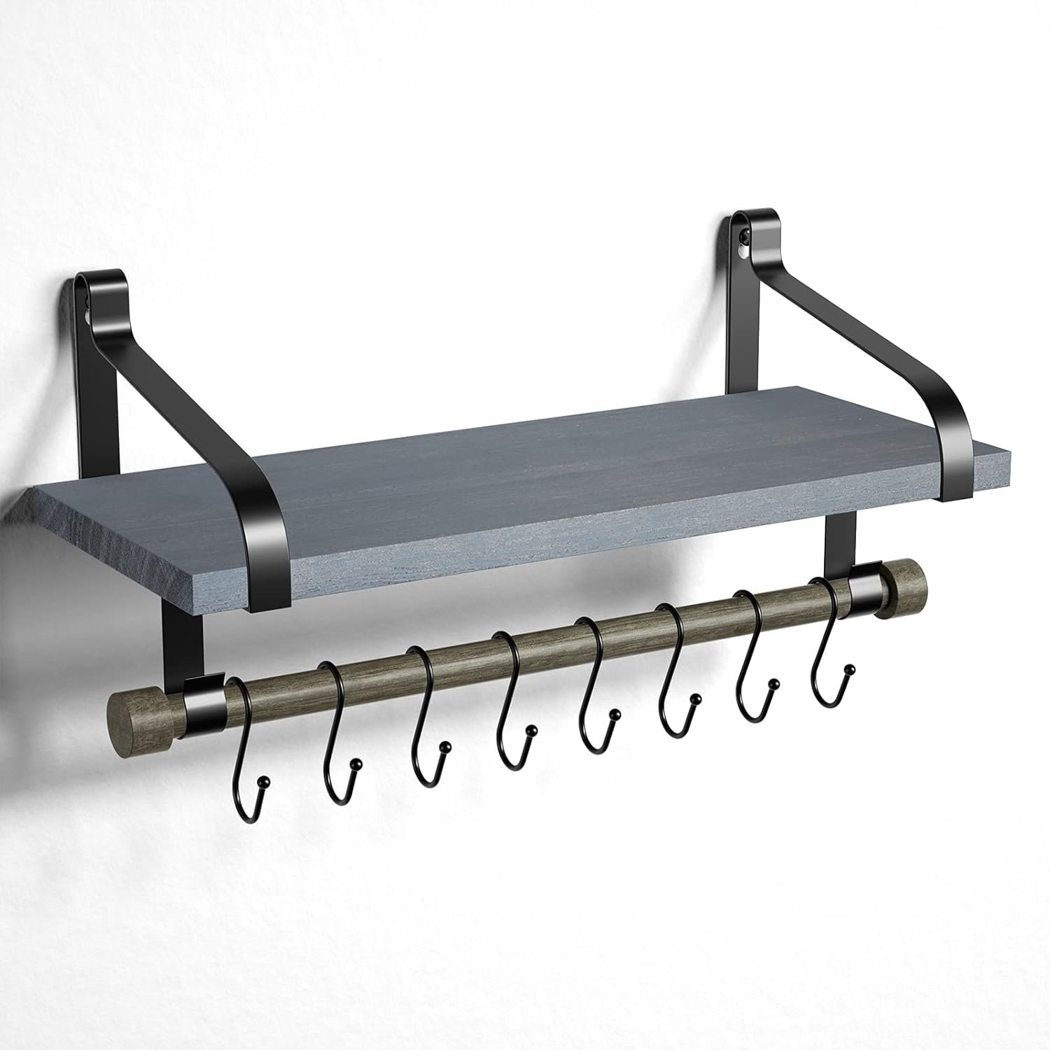 17 Stories Floating Shelf For Kitchen And Bathroom - Rustic Wood Wall ...