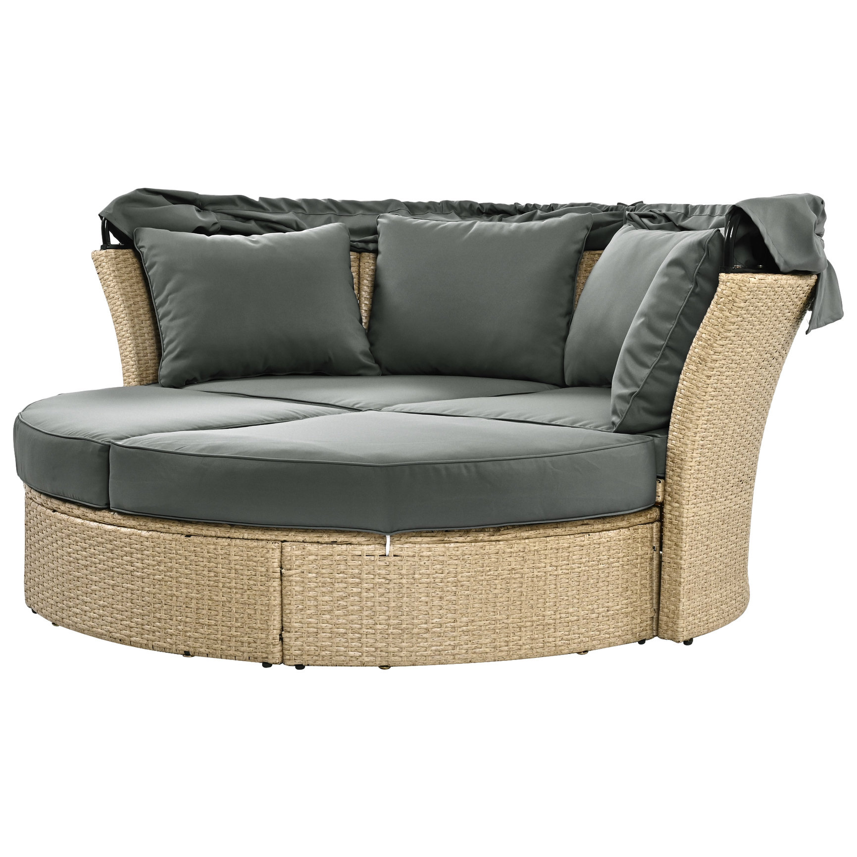 Latitude Run® Large Patio Daybed With Retractable Cover - Beige For ...