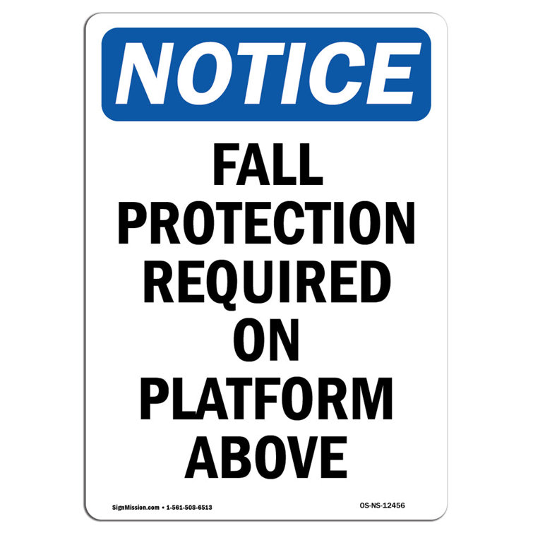 SignMission Fall Protection Required on Platform Sign | Wayfair