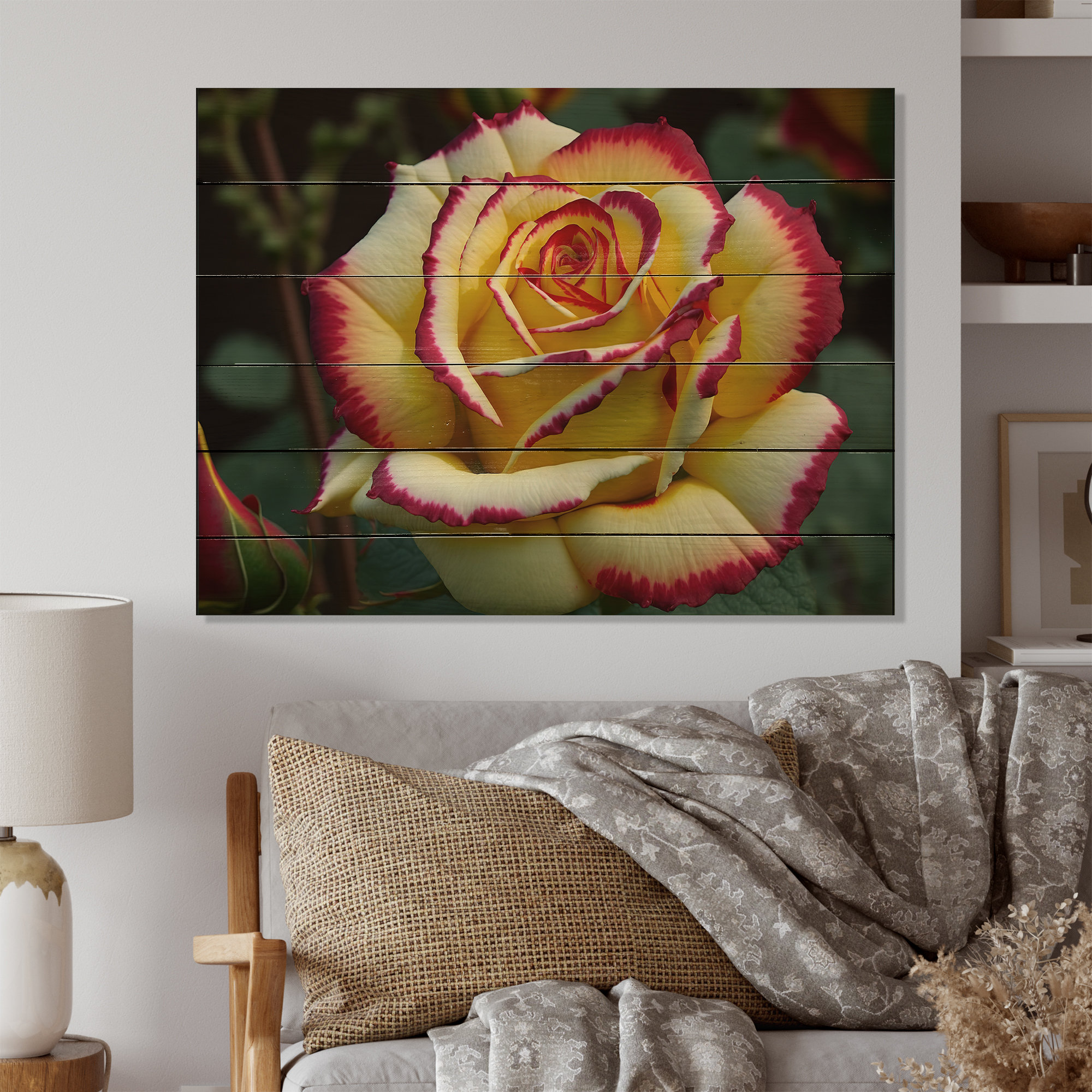 Red Barrel Studio Red And Yellow Blossoming Spring Rose I - Floral Rose ...