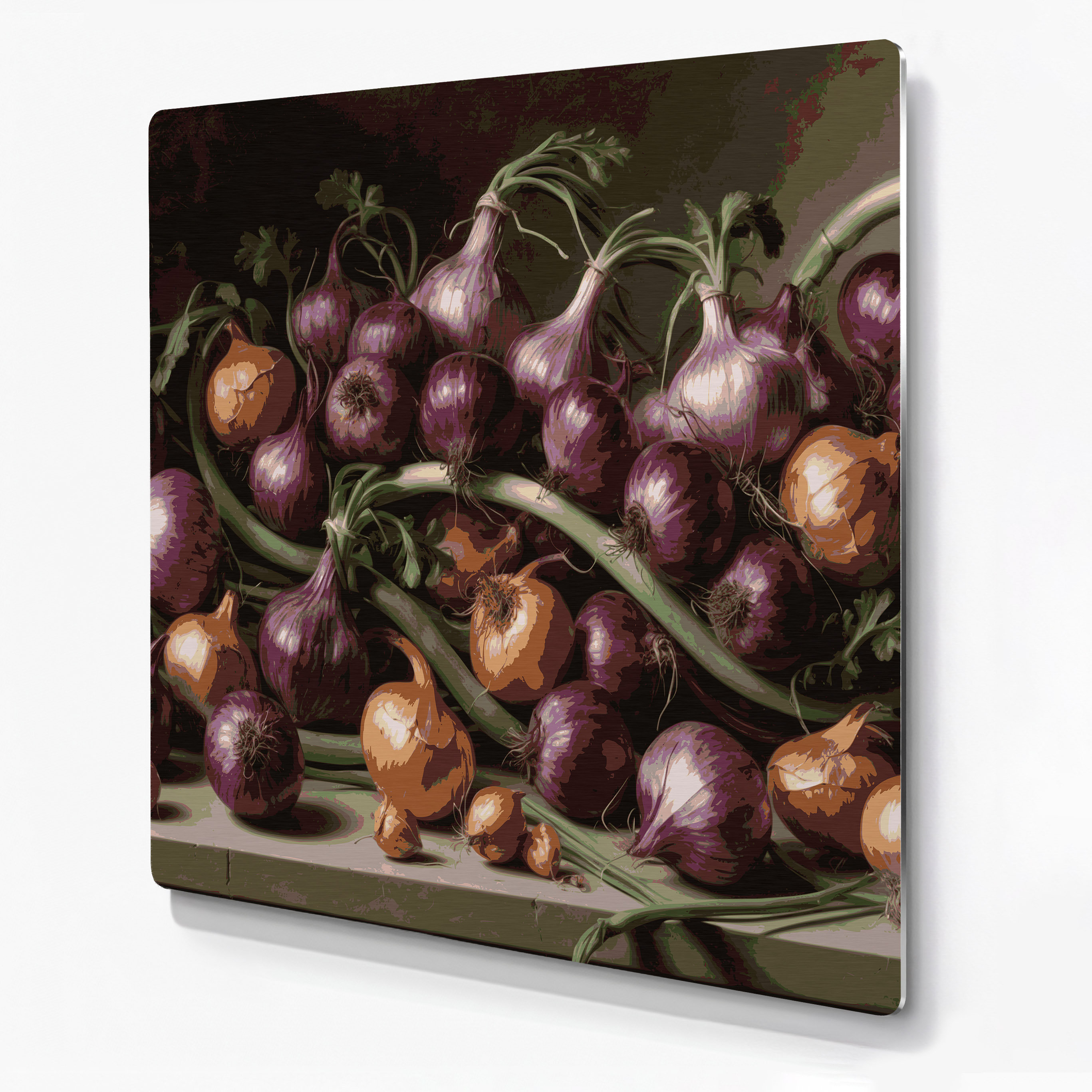 Latitude Run® Vegetables Shallot Black Metal Wall Art | Wayfair