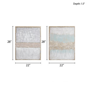 Dovecove Tiana Radiant Flatland Hand Embellished Glitter 2-piece Canvas ...
