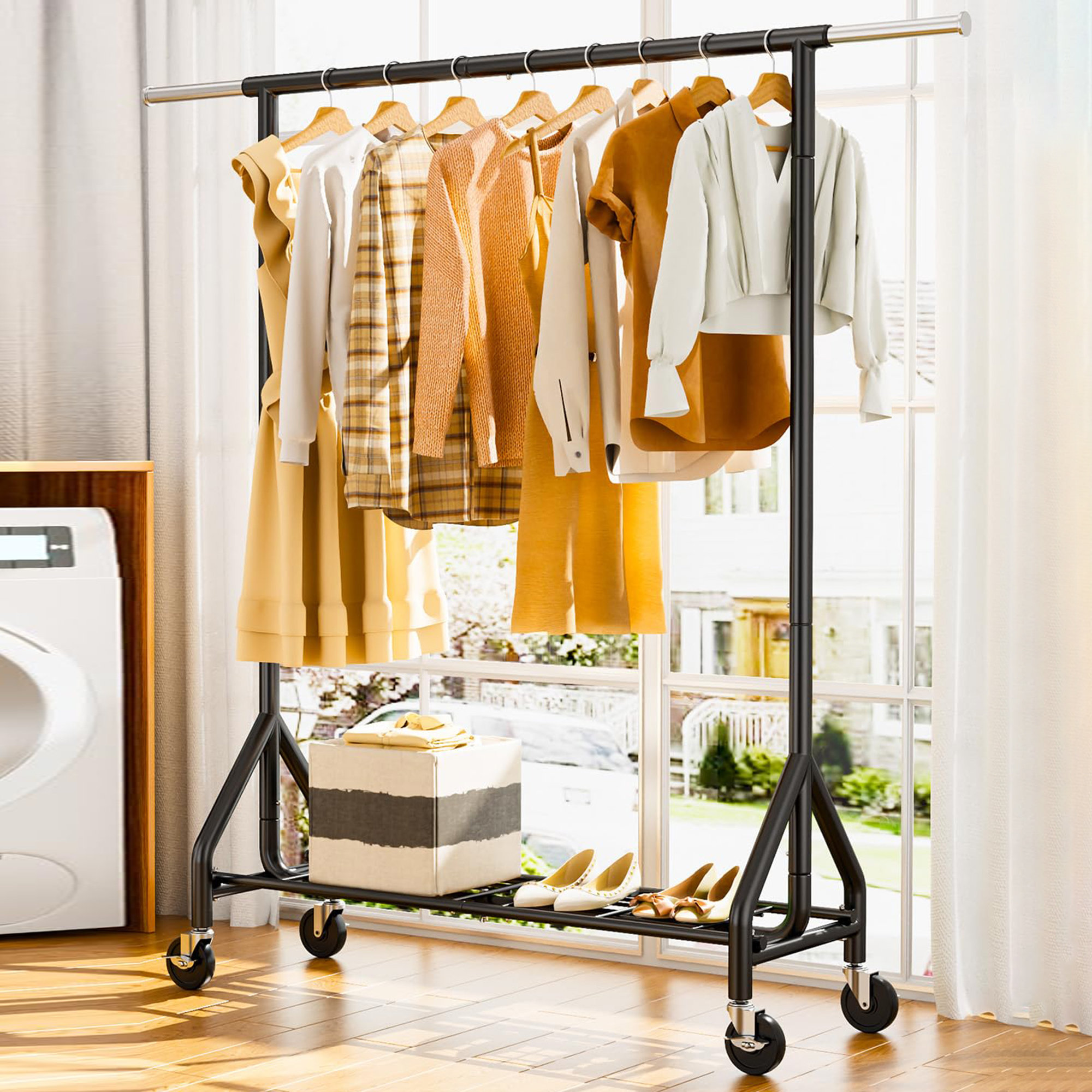 BINNBOX Standing Rolling Clothing Rack - Wayfair Canada