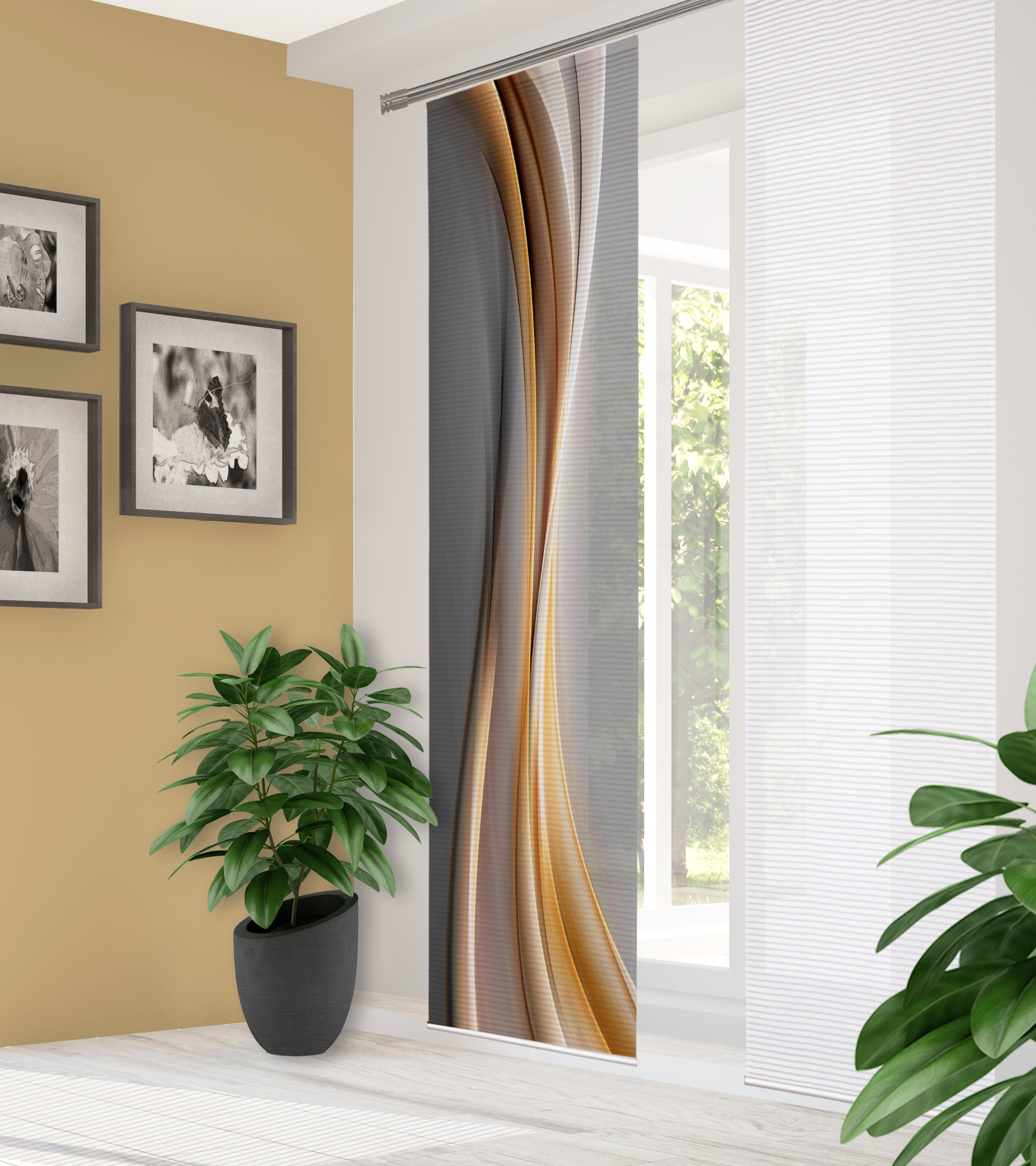 East Urban Home Polyester Semi Sheer Track Insert Sliding Panel Panel ...