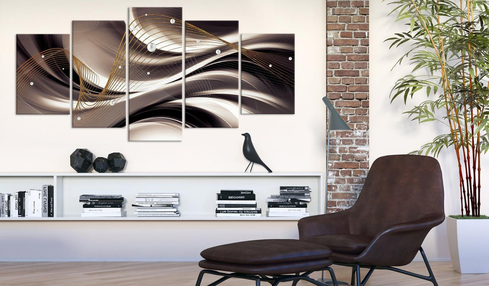 Brayden Studio® Abstract Cobweb On Canvas 5 Pieces Print | Wayfair