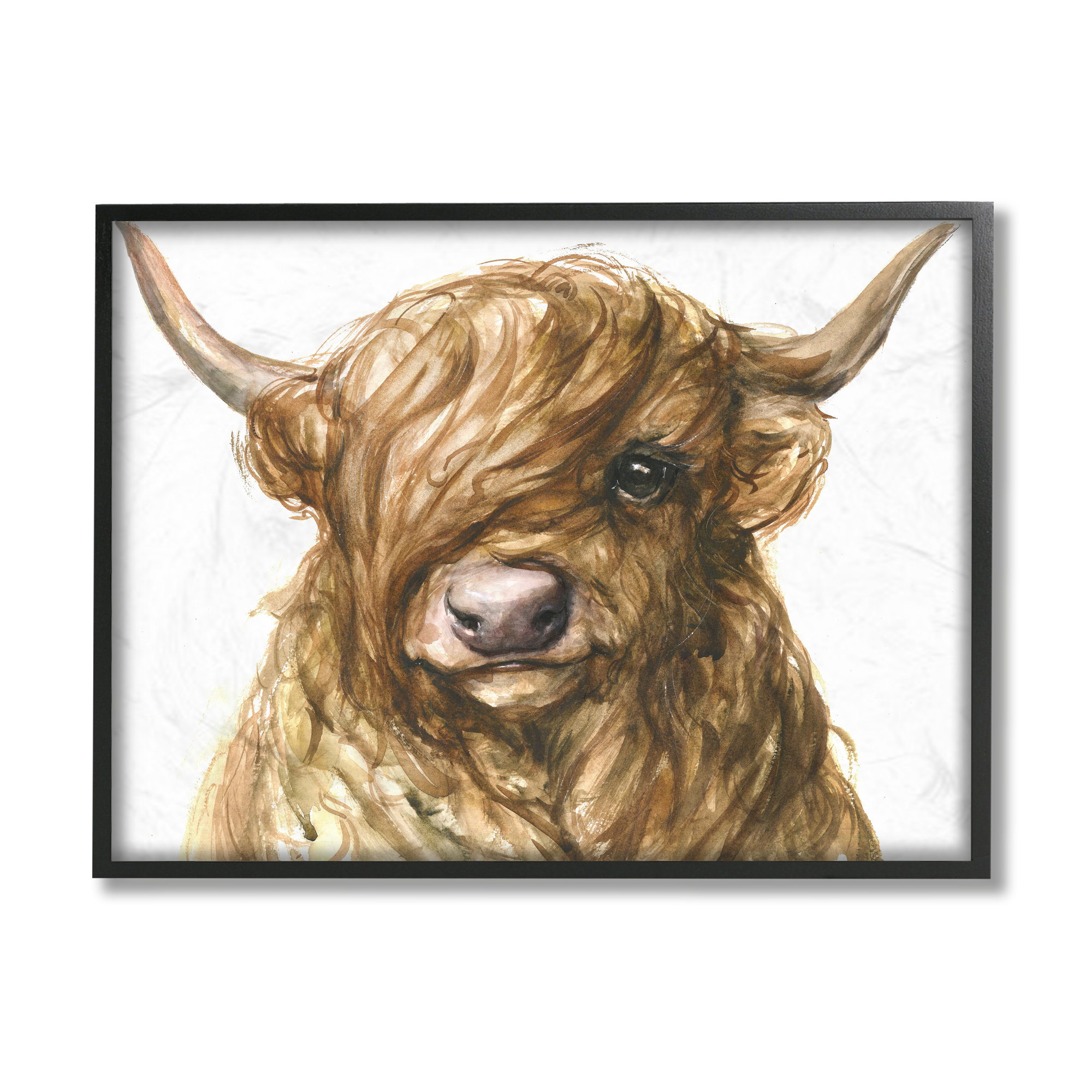Redwood Rover Curly Hair Highland Cow Baby Cattle Portrait | Wayfair