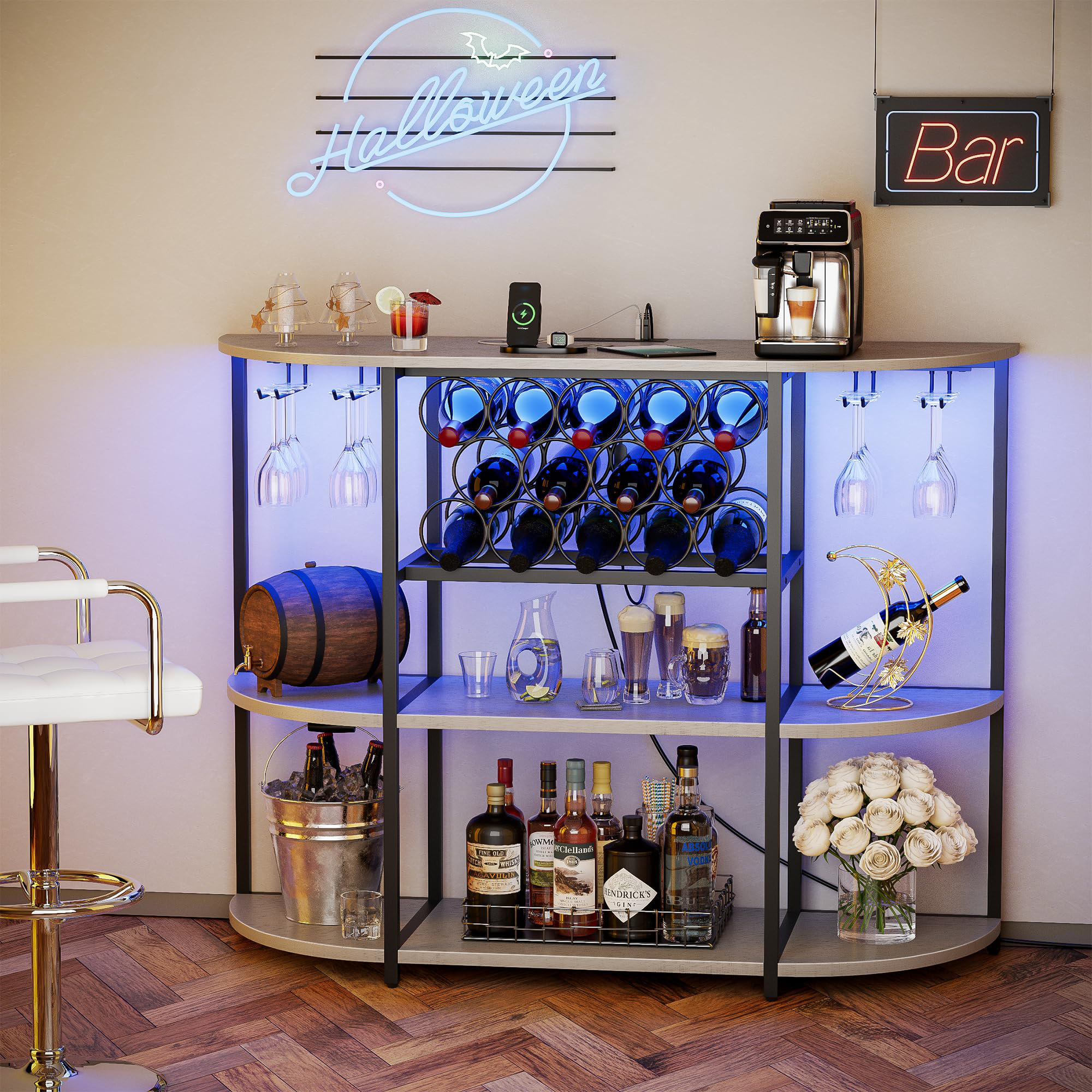 Orren Ellis Freestanding Liquor Bar Cabinet Table - Wayfair Canada