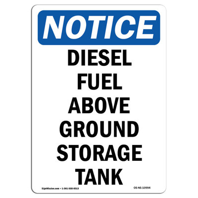SignMission Diesel Fuel above Ground Storage Tank Sign | Wayfair