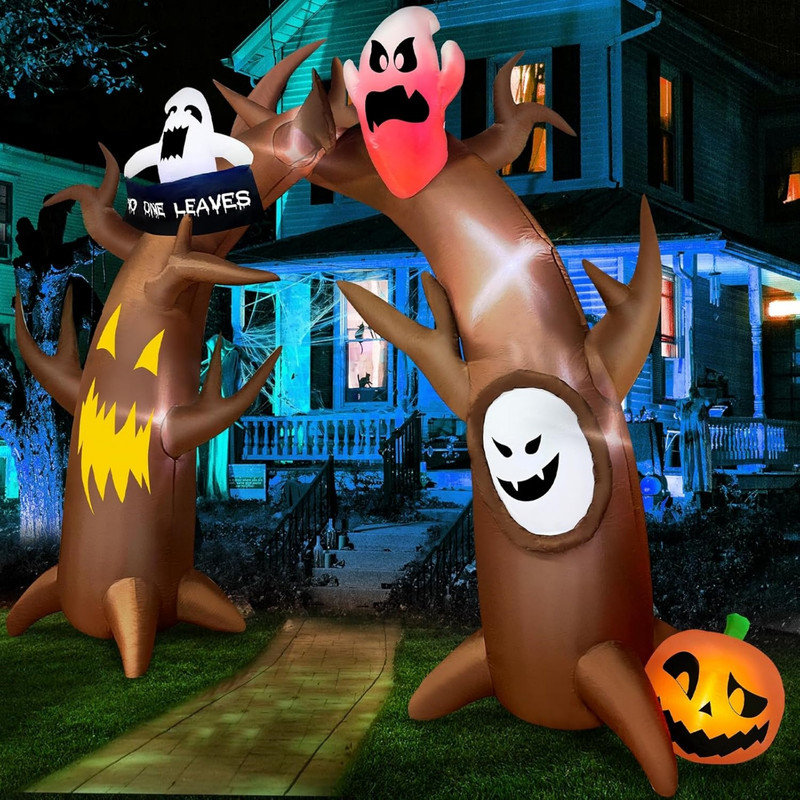 The Holiday Aisle® 9.6FT Long- 8FT Tall Giant Halloween Inflatable Tree ...