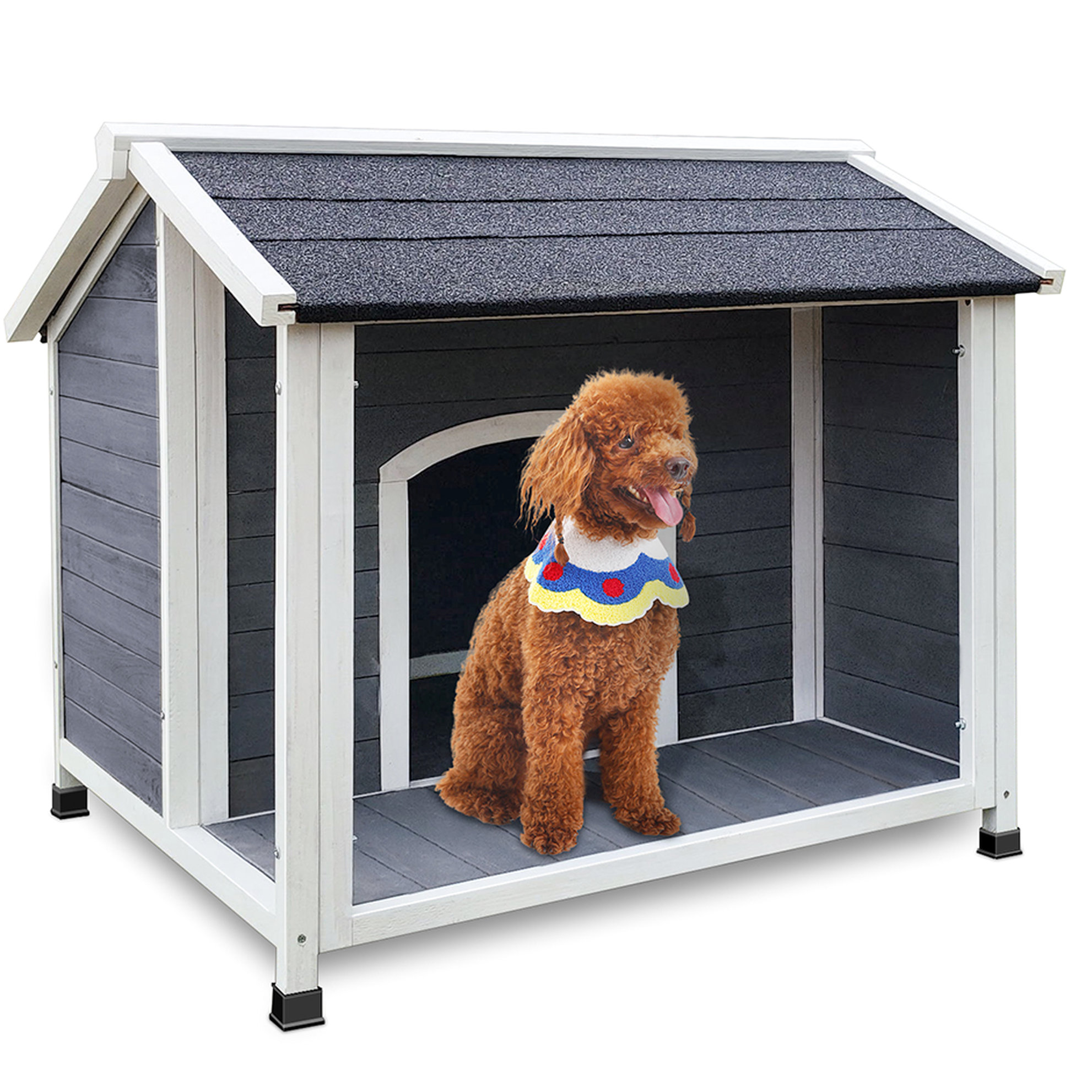 Ophelia & Co. Waterproof Dog House For Medium Pets - Solid Wood, Stable ...
