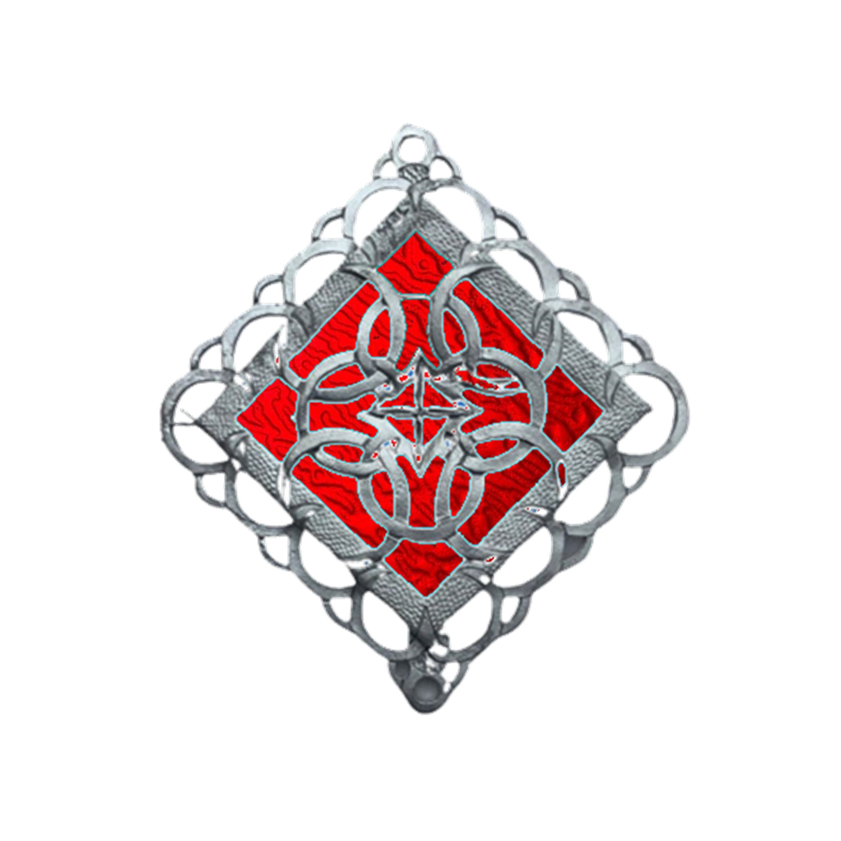 Sierra Lifestyles Wind Chime - 36in Stained Glass Crescent - Red Glass ...