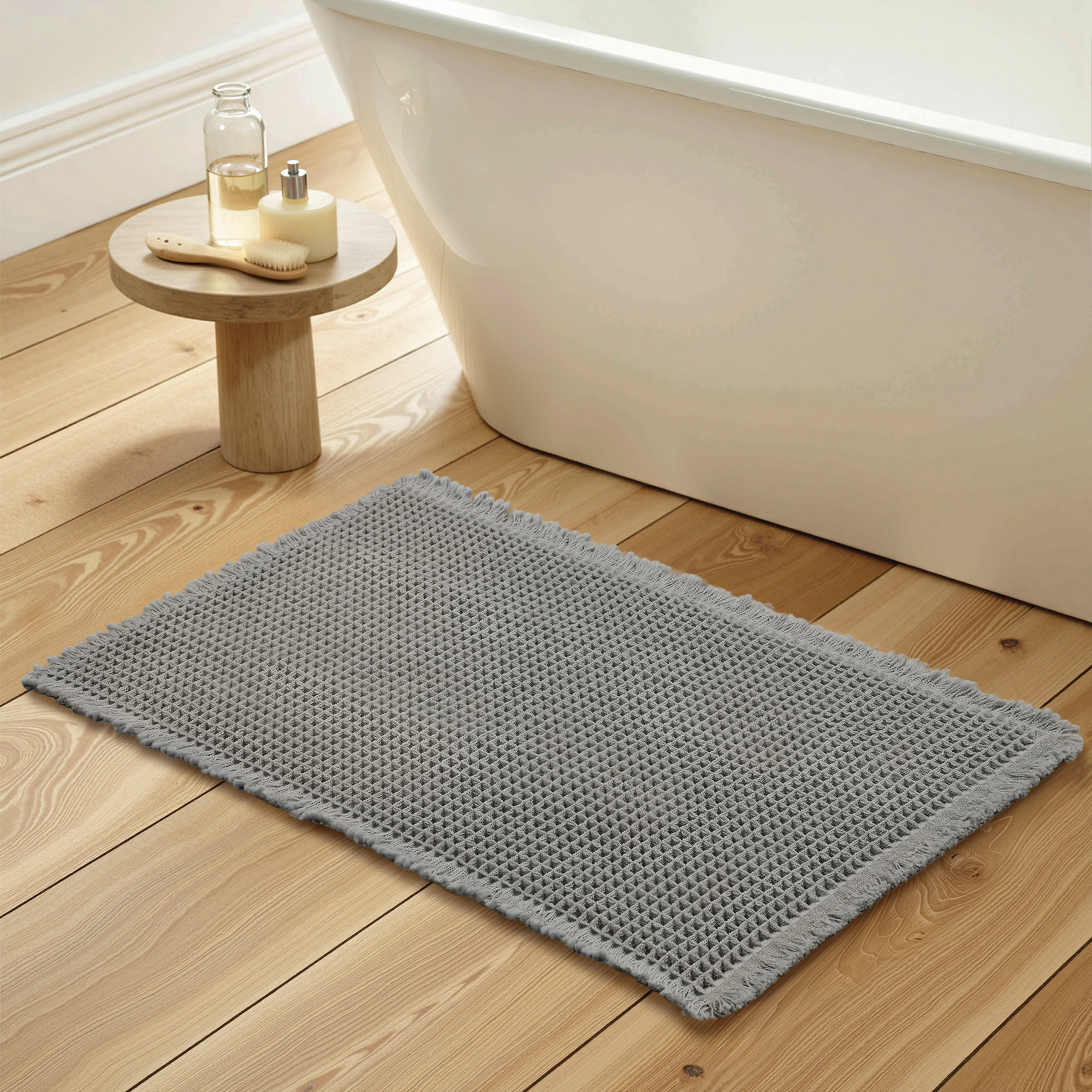 Gracie Oaks Upgraded Waffle Bath Rugs, Super Absorbent Non Slip Bath ...