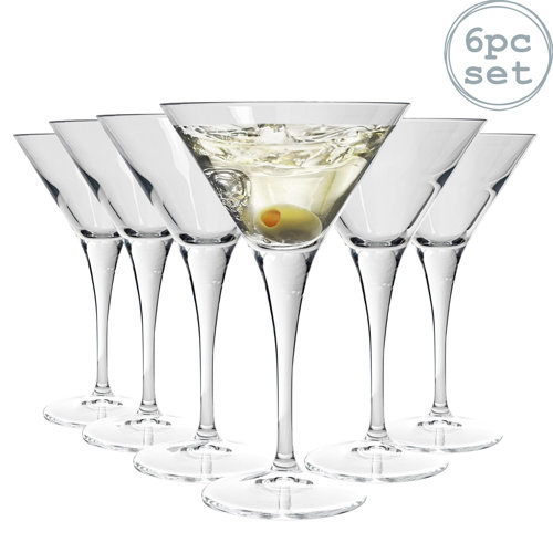 Bormioli Rocco Ypsilon Martini Glass Cocktail Glasses Set - 245ml ...