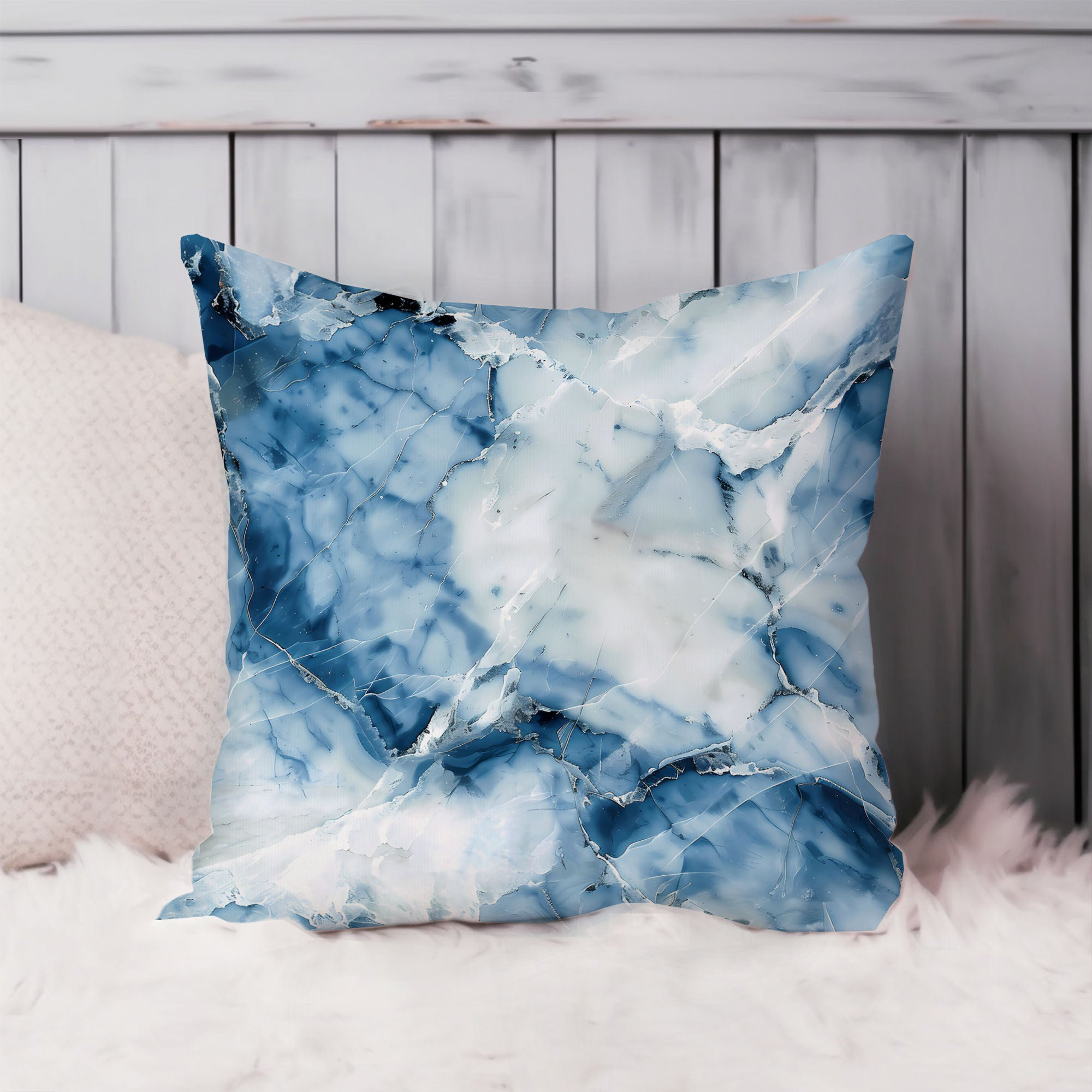 Ethan Taylor Abstract Blue Marble Geode Crystal I Modern | Wayfair