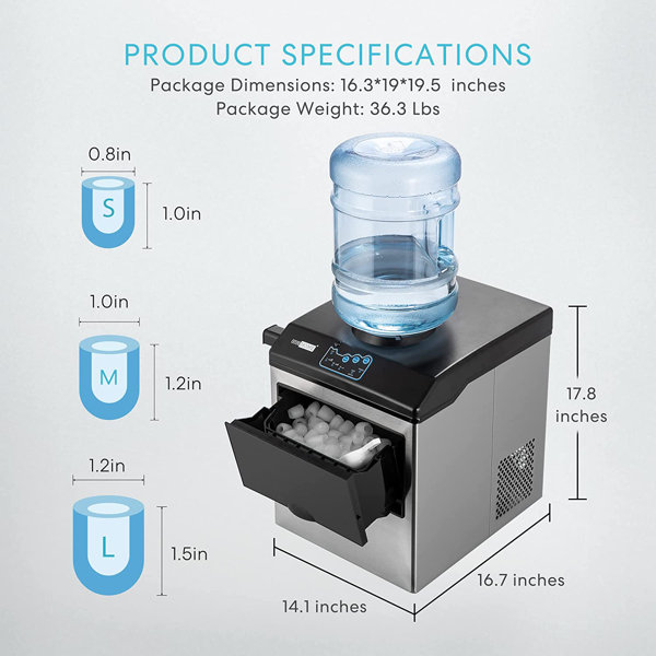 VIVOHOME Vivo Home Electric 2 In 1 Countertop Ice Cube Maker With Water ...