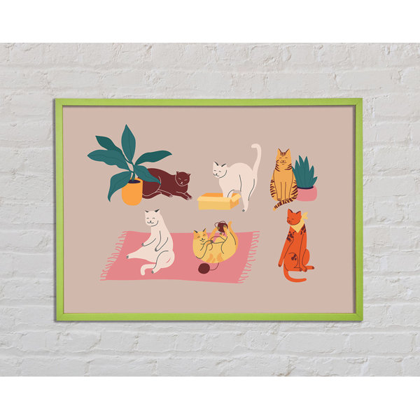 Ophelia & Co. Doher Peaceful Cat Home - Single Picture Frame Print ...