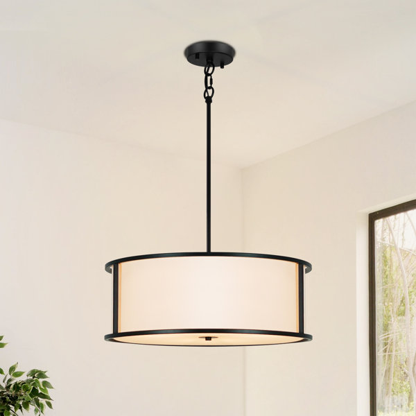 Ebern Designs 4 - Lights Drum Chandelier Dining Room Chandelier Black ...