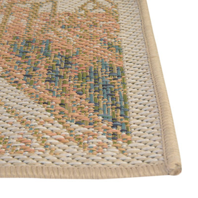 Beachcrest Home Trevin Ivory/Green/Light Brown Indoor/Outdoor Rug ...