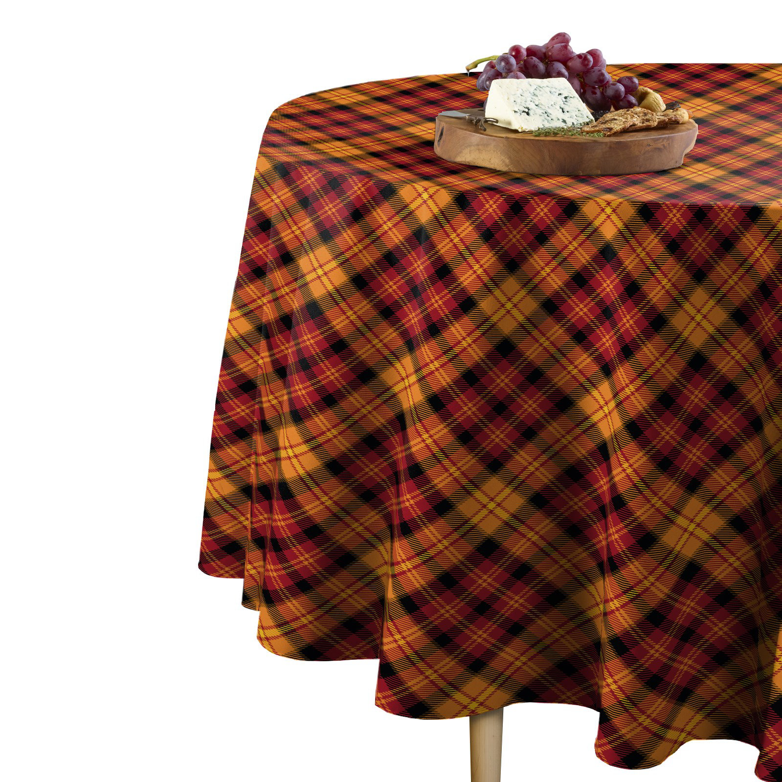 East Urban Home Singkil Fall Harvest Plaid Round Tablecloth & Reviews ...
