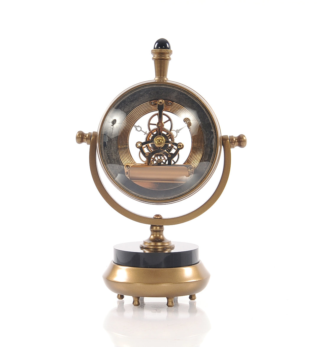 Longshore Tides Analogue Metal Mechanical Tabletop Clock in Brown ...