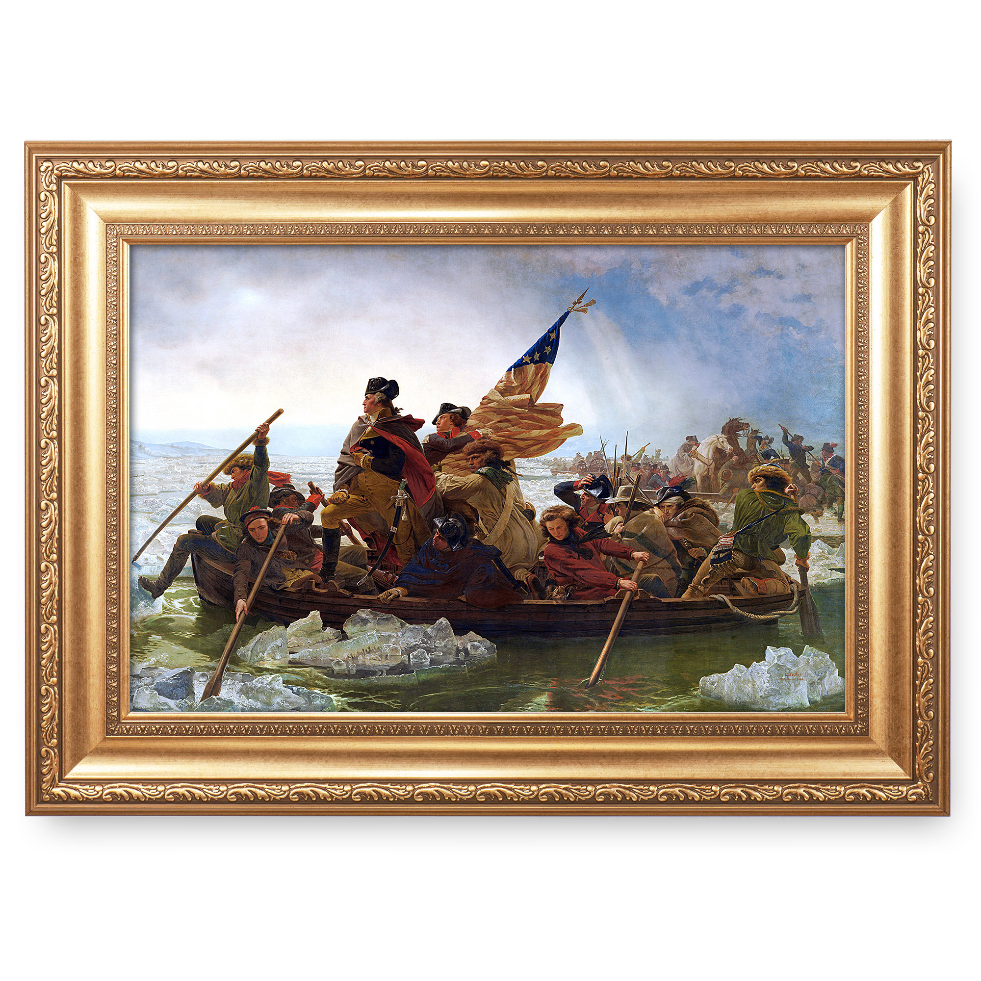 Darby Home Co Washington Crossing the Delaware by Emanuel Leutze Framed ...