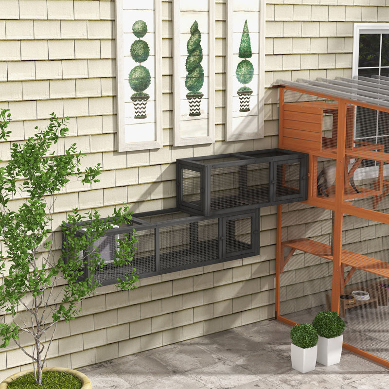 Tucker Murphy Pet™ Cat Tunnel Outdoor, Wooden Cat Tube With Combinable ...