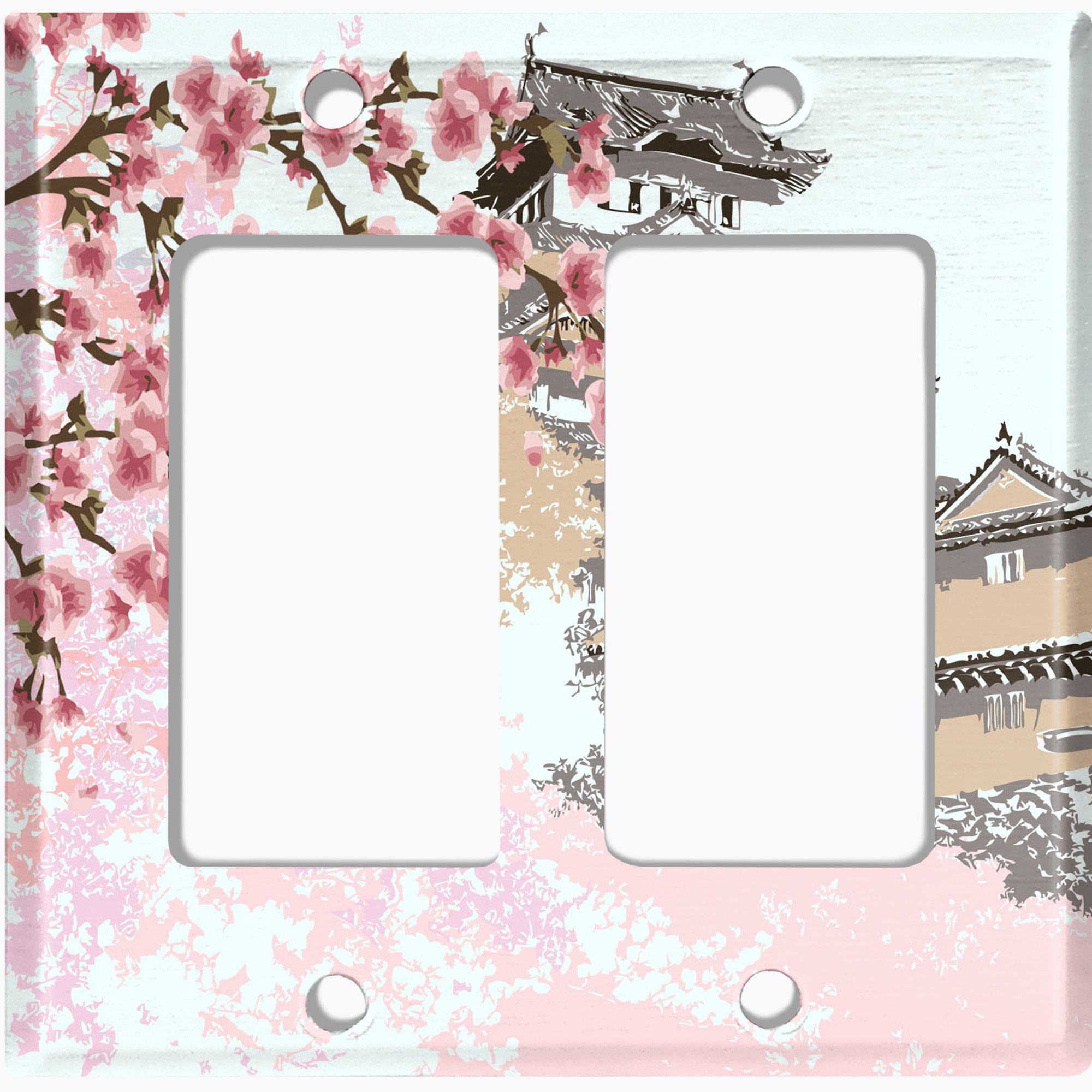 WorldAcc Metal Light Switch Plate Outlet Cover (Japanese Sakura Flower ...