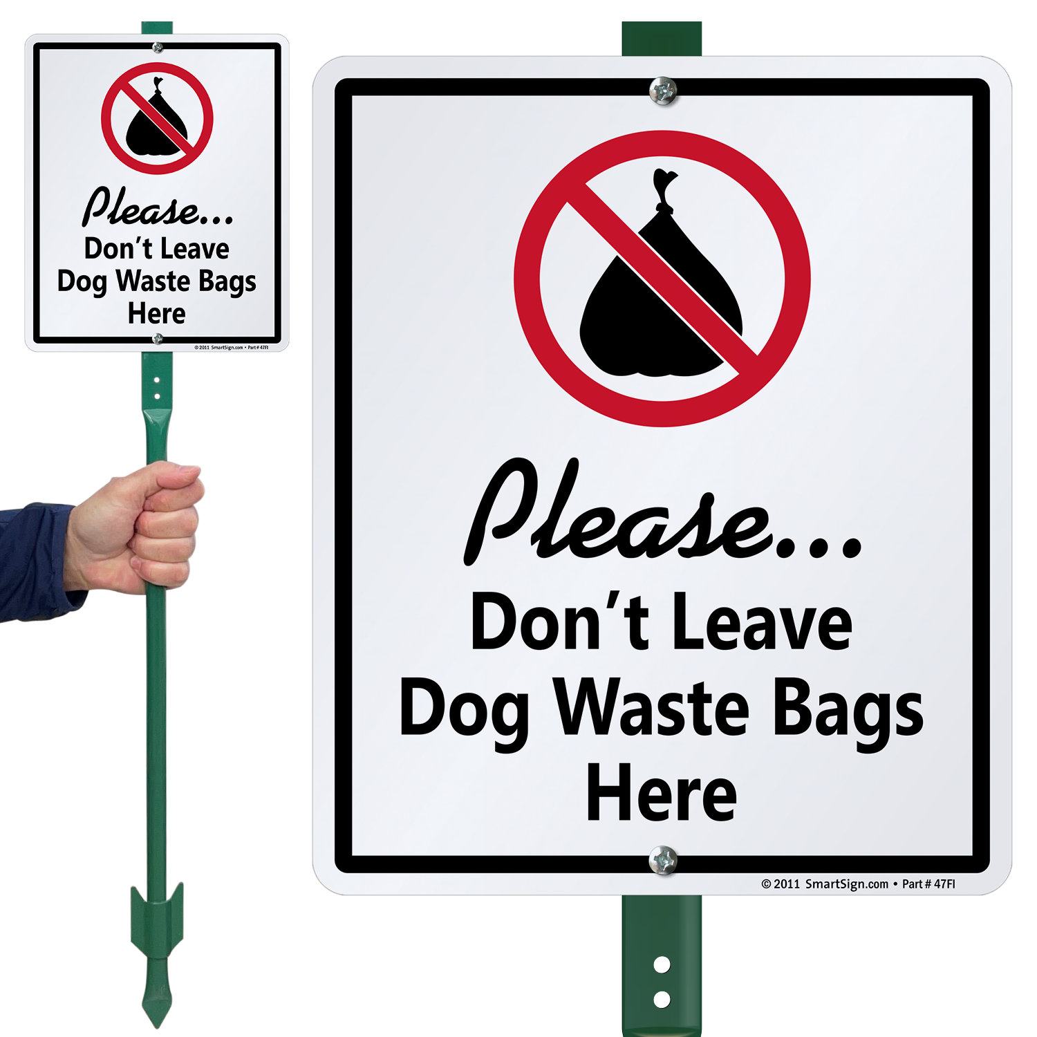 SmartSign Don't Leave Dog Waste Bags Here Sign and Stake Kit | Wayfair