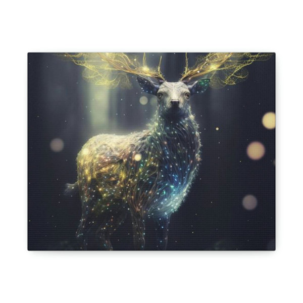 Trinx Deer Stretched - Wrapped Canvas Illustration | Wayfair