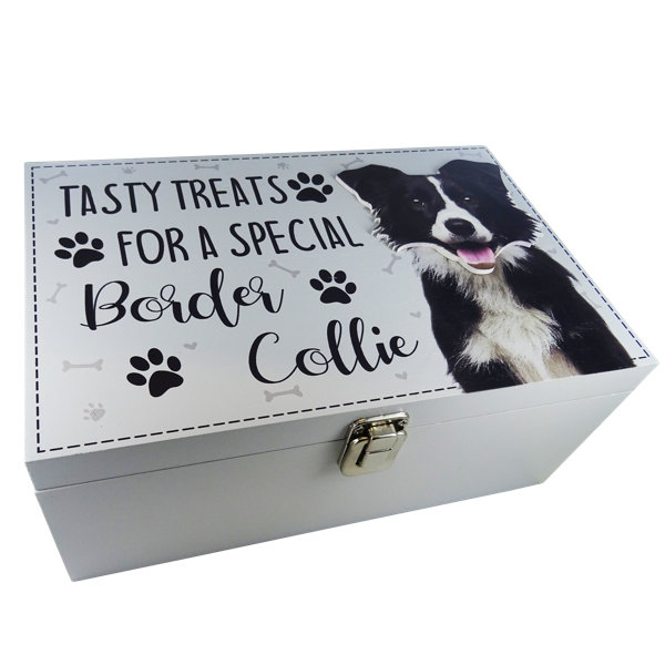 August Grove Border Collie Dog Treat Box Dempsey Decorative Box ...