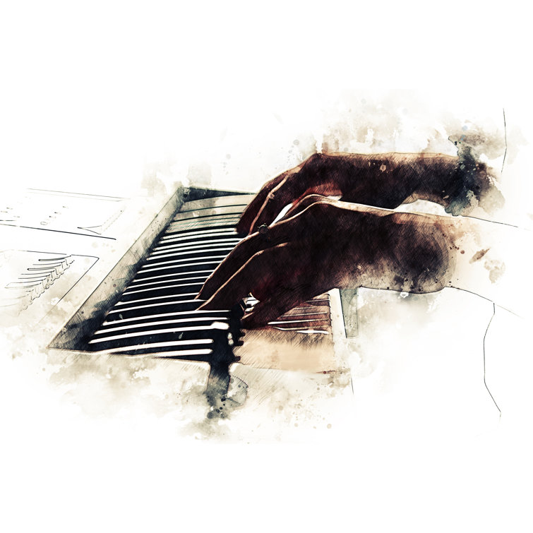 Rosalind Wheeler Abstract Keyboard by Punnarong - Wrapped Canvas ...