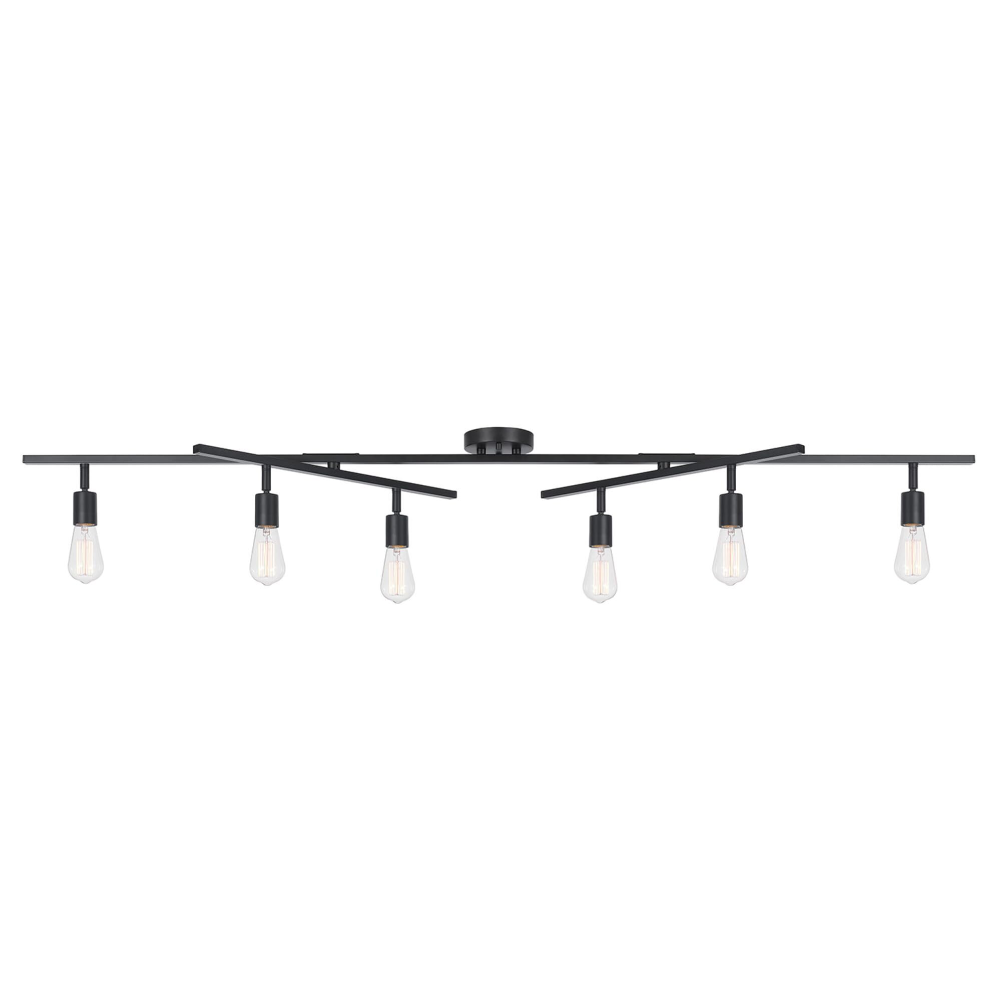 OLHAV 64" 6-Light Double Centre Swivel Track Lighting Kit, Pivoting ...