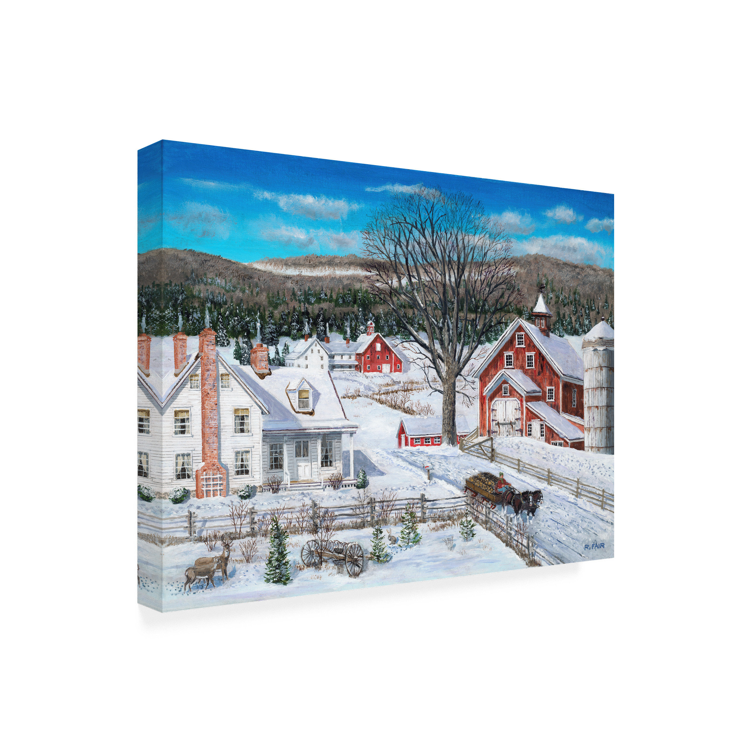 Highland Dunes Brasel Bob Fair Sharing Firewood On Canvas Print | Wayfair