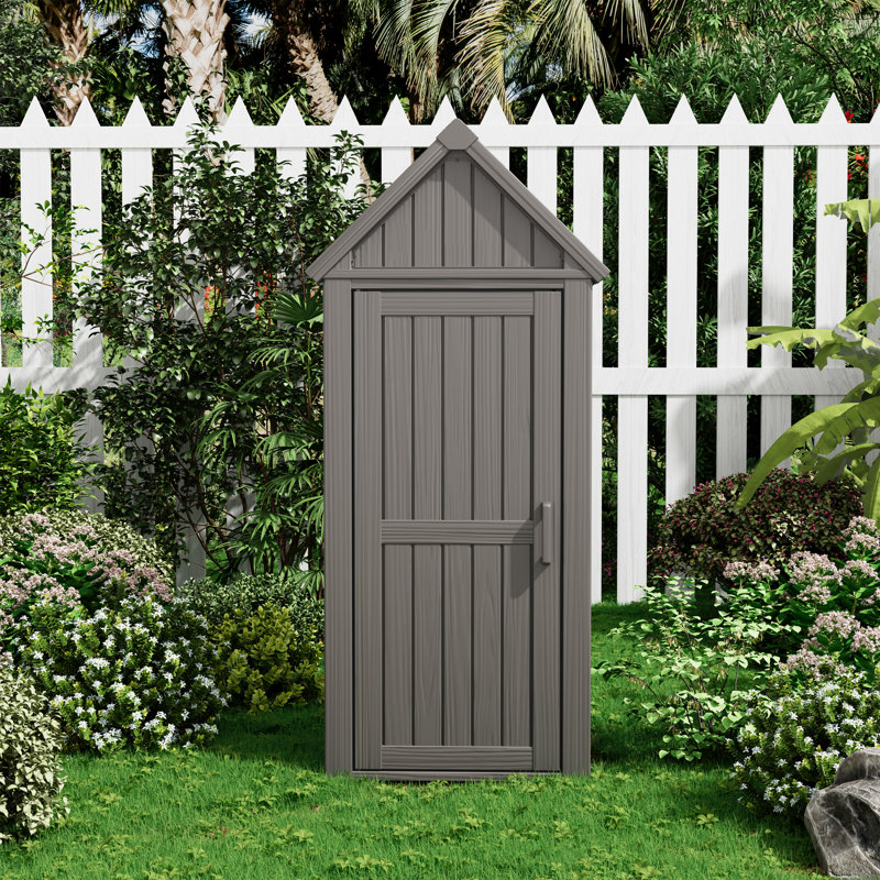 LHBcraft 64.17H Durable Resin Outdoor Storage Shed,Log Cabin Design ...