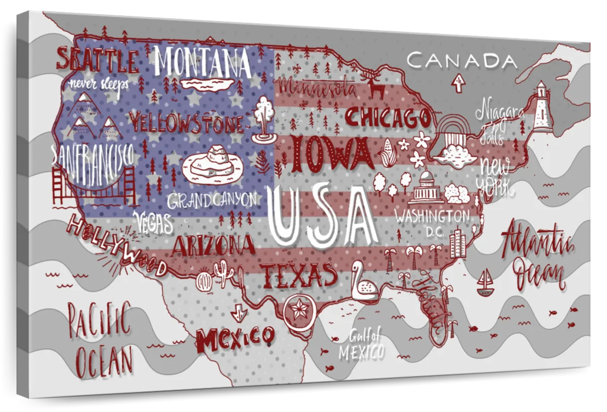Trinx Keiri Patriotic USA Map - Wayfair Canada