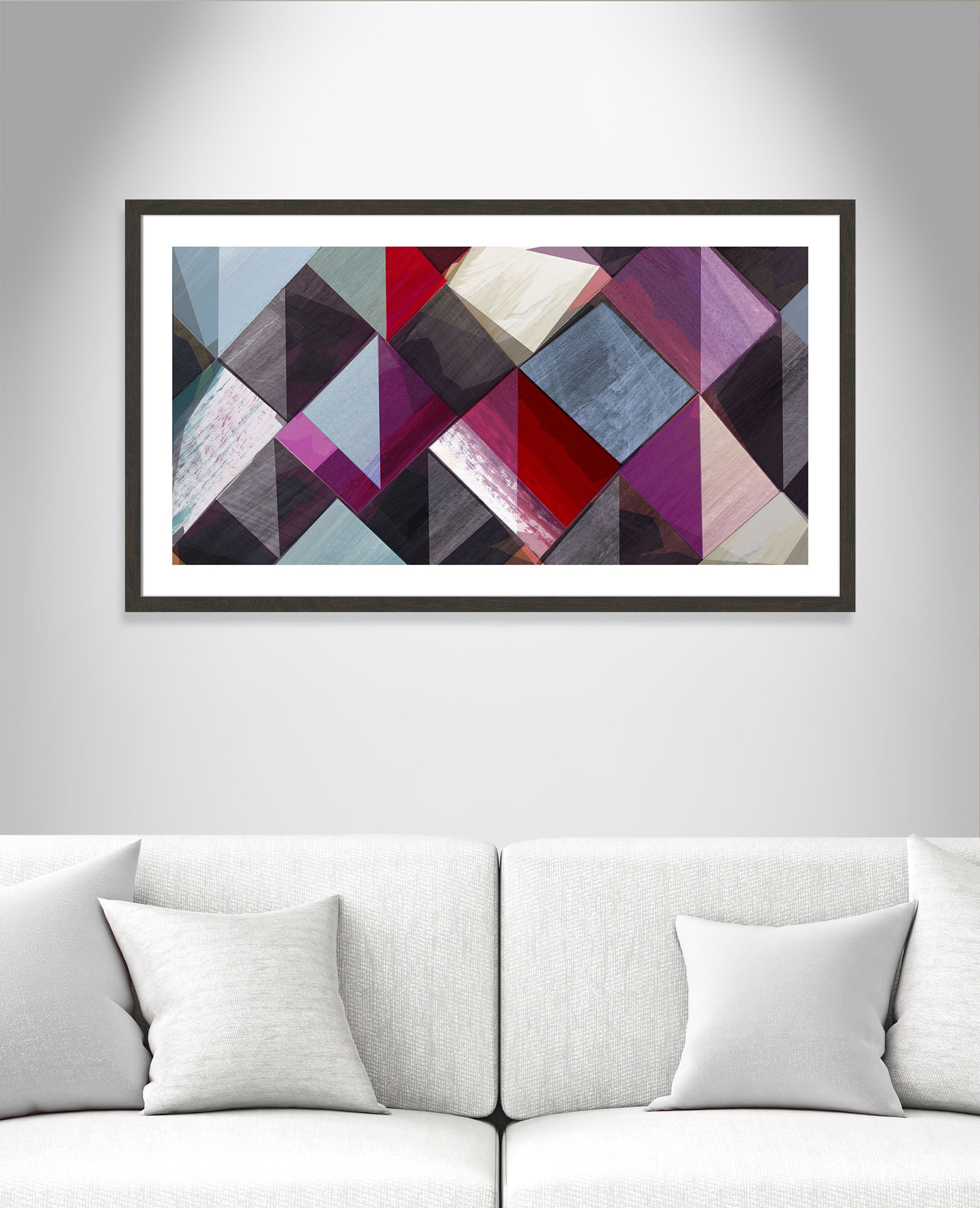 Ebern Designs 'Modern Patchwork' Framed Acrylic Painting Print | Wayfair