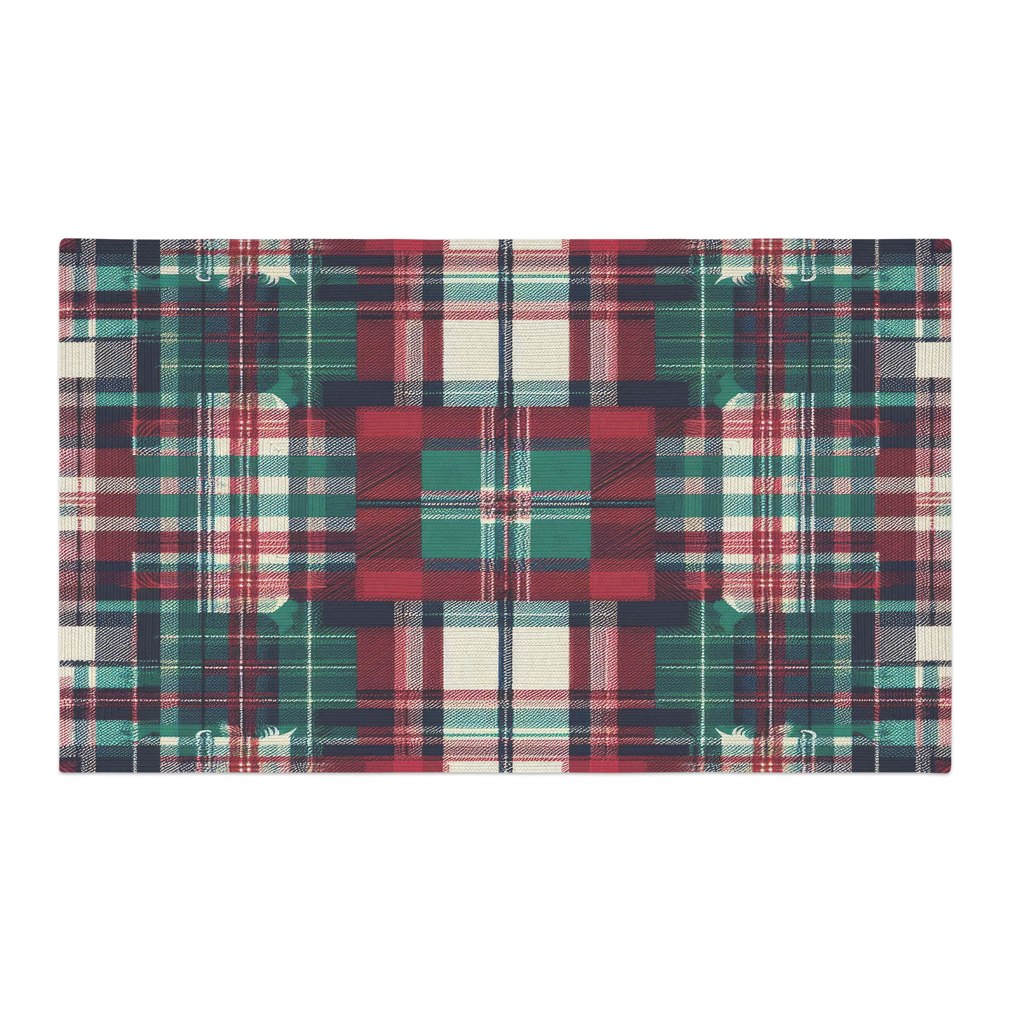 Gracie Oaks Classic Plaid Textures Braided Rug | Wayfair