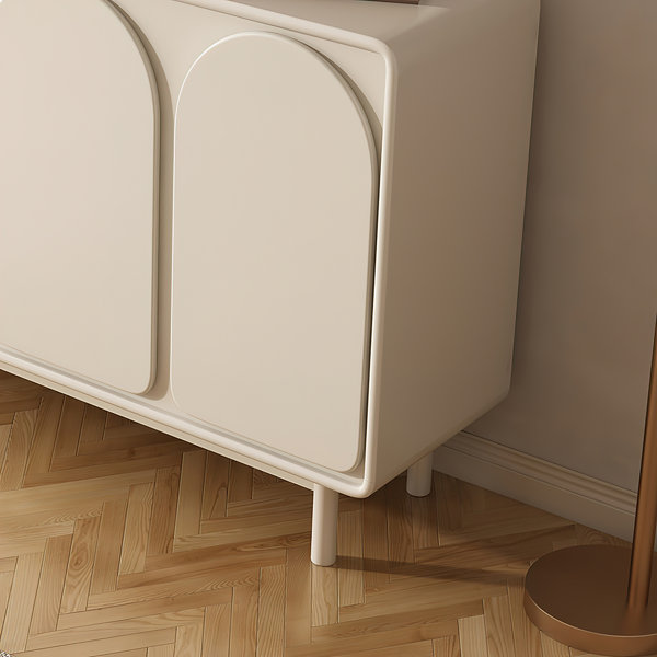 Corrigan Studio 63" Beige Arched Door Buffet Sideboard with 4 Door ...