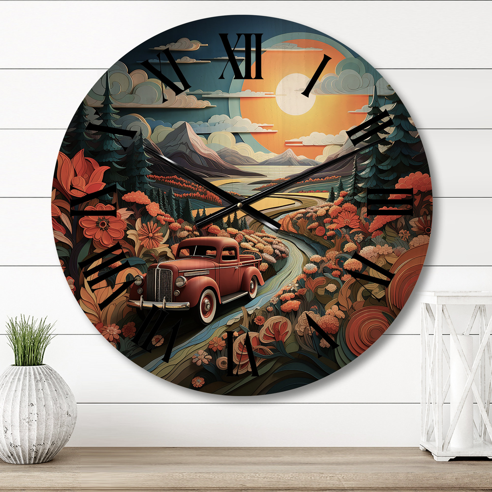 East Urban Home Pickup Truck Vintage Road I - Transportation Oversized ...