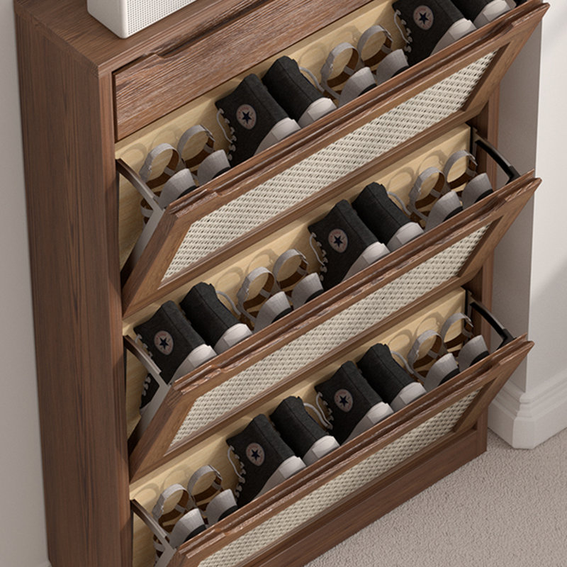 Bayou Breeze Walnut Solid wood Shoe Storage | Wayfair