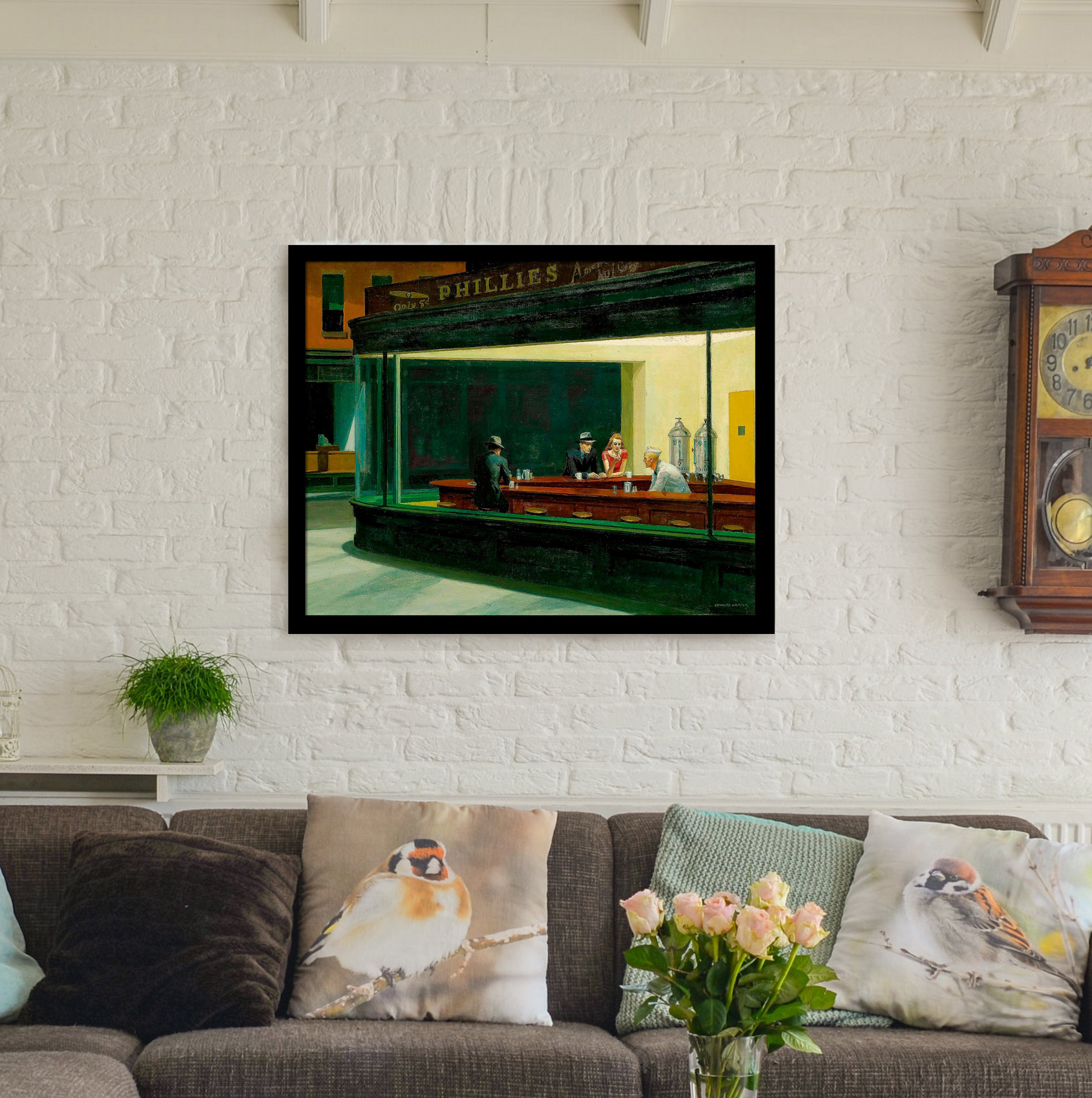 Vault W Artwork FRAMED Nighthawlks By Edward Hopper 20X36 Art Print ...